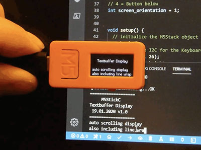 M5StickC Textbuffer Scrolling Display