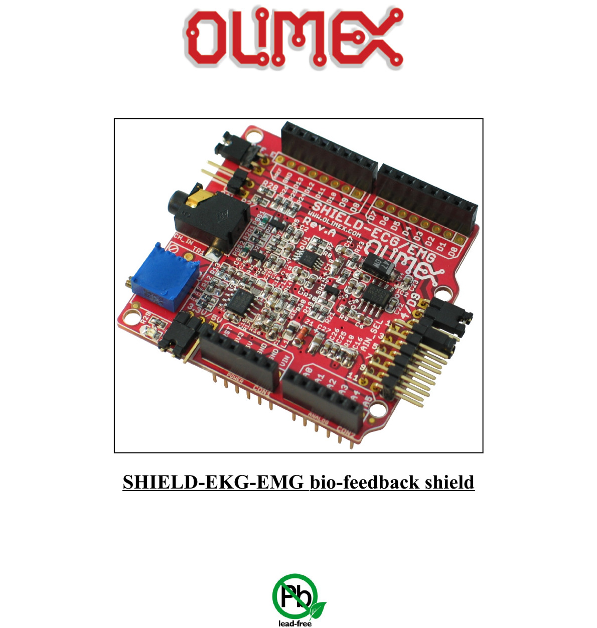 SHIELD-EKG-EMG Manual Datasheet by Olimex LTD | Digi-Key Electronics