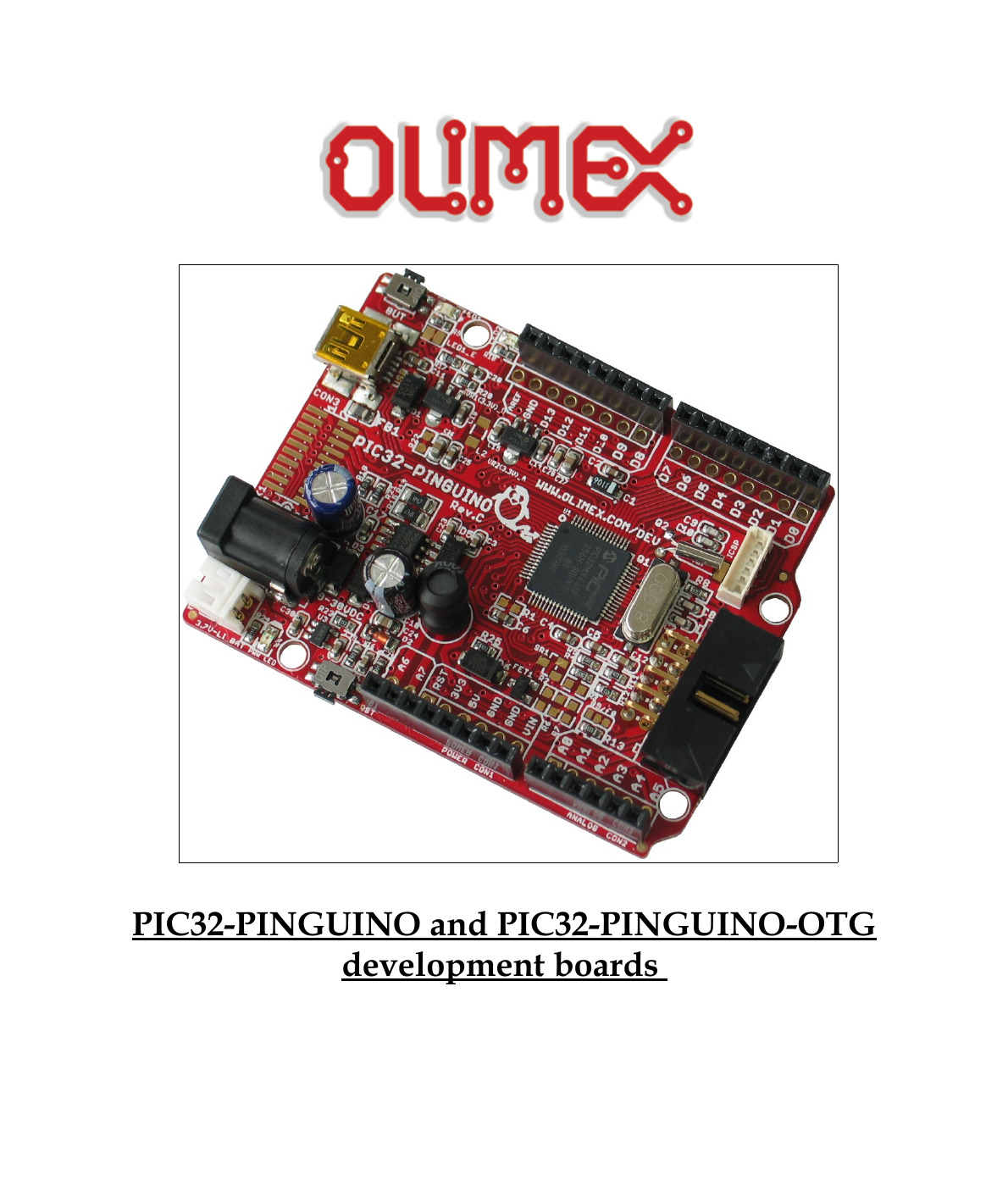 PIC32-PINGUINO-OTG User Manual Datasheet by Olimex LTD | Digi-Key ...