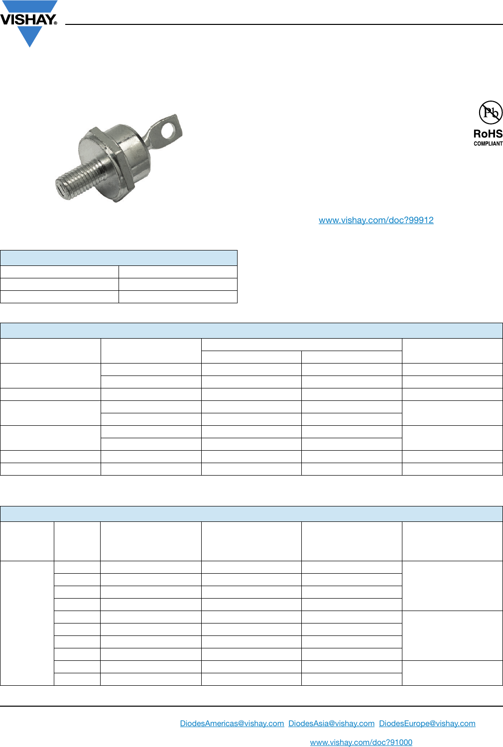VS-70HF(R) Series Datasheet by Vishay General Semiconductor - Diodes Division | Digi-Key Electronics