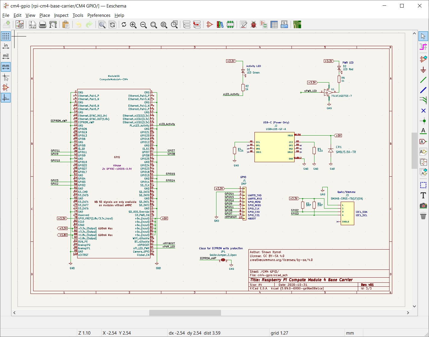Creating a Raspberry Pi Compute Module 4 (CM4) Carrier Board in KiCad